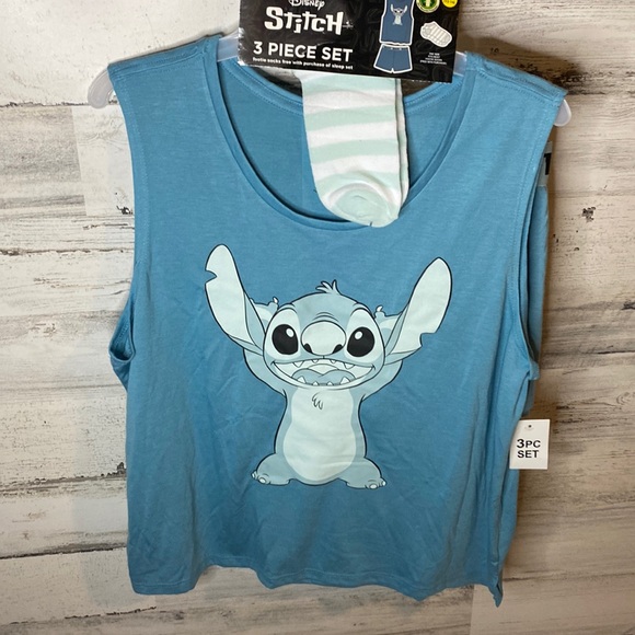 Intimates & Sleepwear | Disney Lilo Stitch 3 Piece Womens Pjs Set Size ...